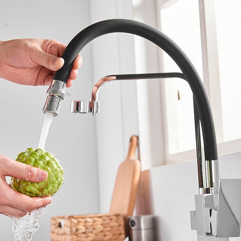 Reverse Osmosis 3-way tap, removable, square lines Poseidon series